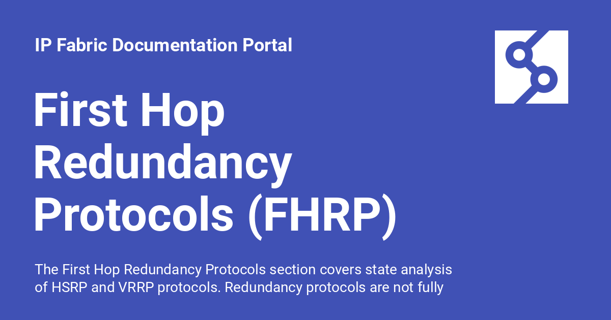 First Hop Redundancy Protocols Fhrp Ip Fabric Documentation Portal