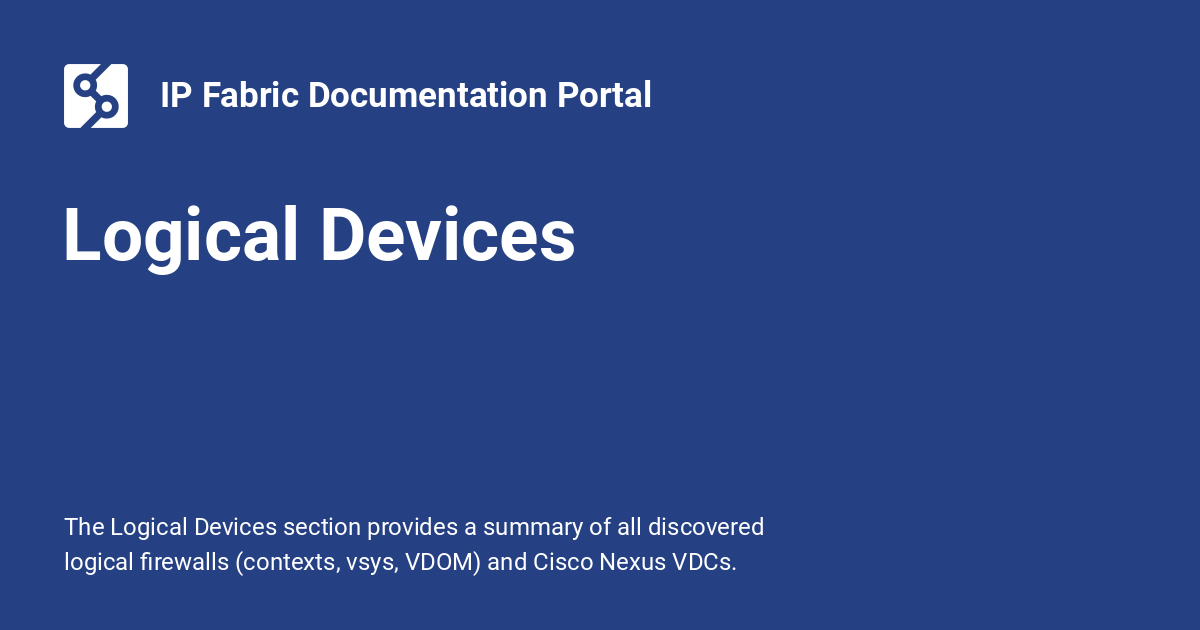 Logical Devices - IP Fabric Documentation Portal