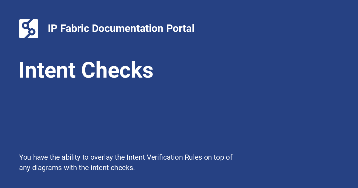 Intent Checks Ip Fabric Documentation Portal 