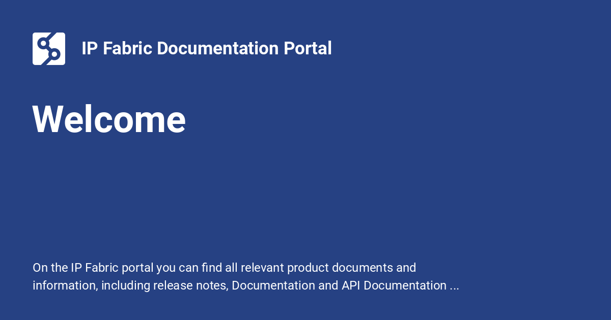 IP Fabric Documentation Portal
