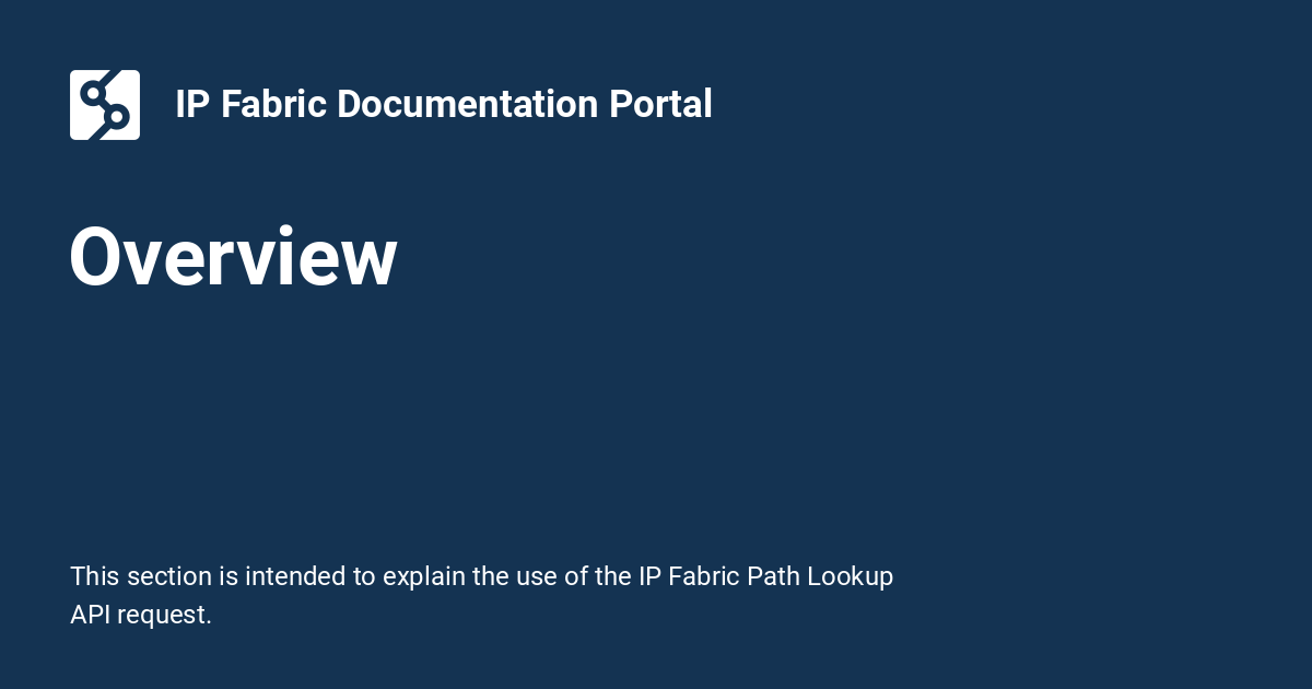 Overview Ip Fabric Documentation Portal