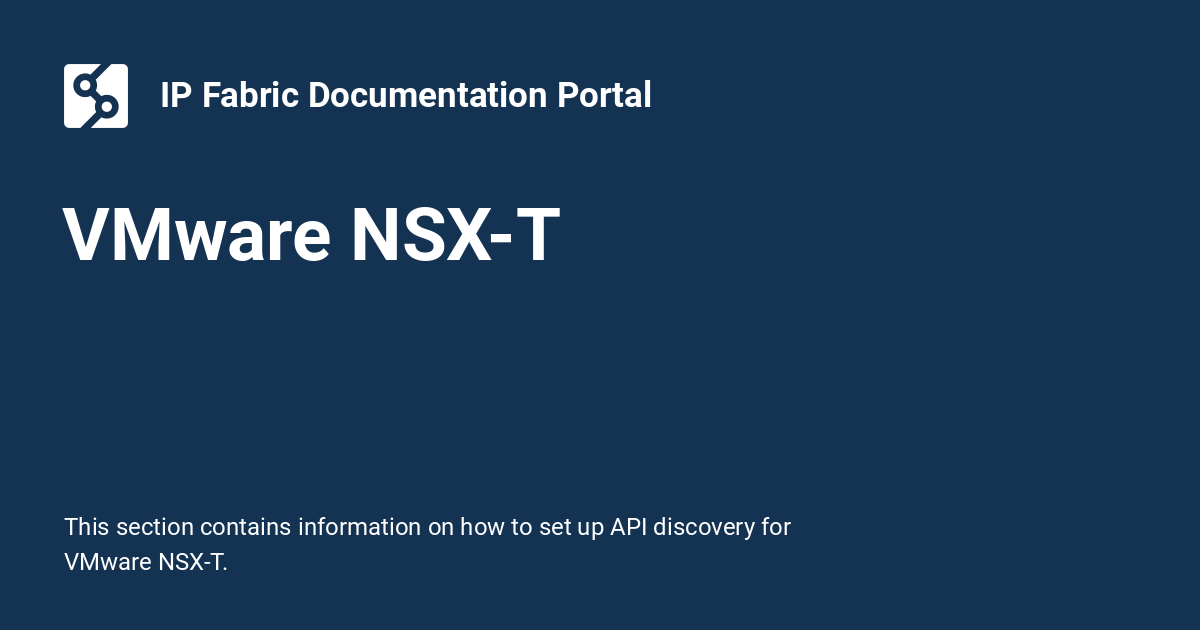 VMware NSX-T - IP Fabric Documentation Portal