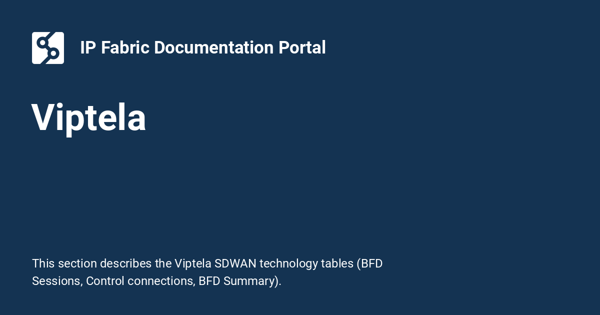 Viptela - IP Fabric Documentation Portal