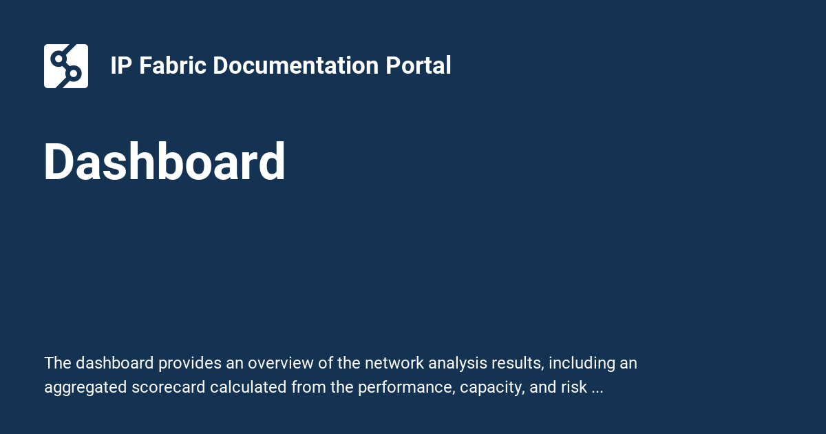 Dashboard - IP Fabric Documentation Portal